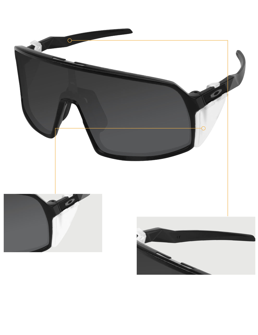 Glasses Side Shields for Oakley Sutro OO9406 Sunglasses – Custom Lenses
