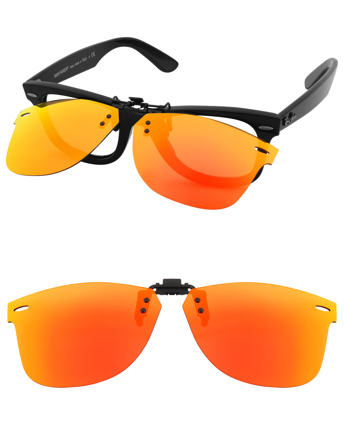 Custom Polarized Clip-on for Ray-Ban Wayfarer Ease RB4340V 50mm ...